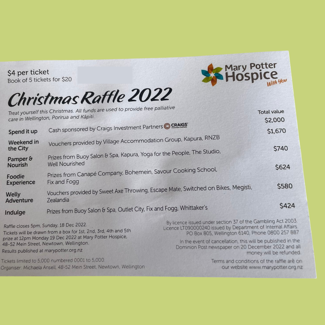 Hospice Christmas Raffle - marypotter.org.nz